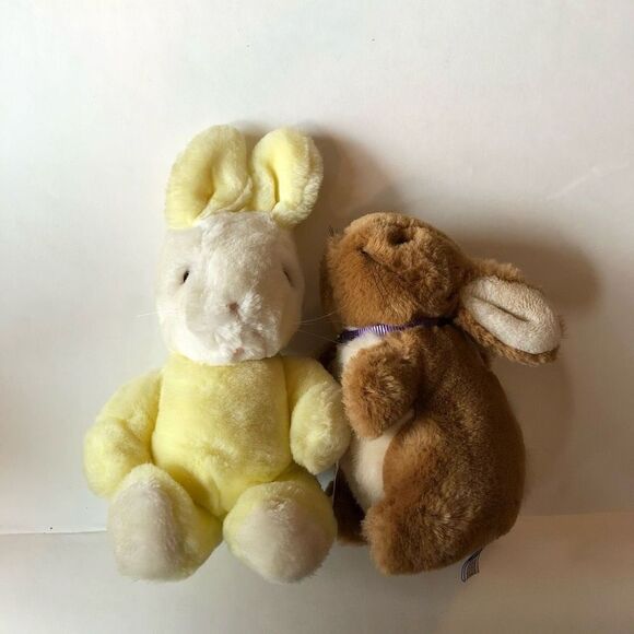 Eden | Toys | Vintage Eden Stuffins Plush Rabbit Lotof 2 Yellow Brown ...